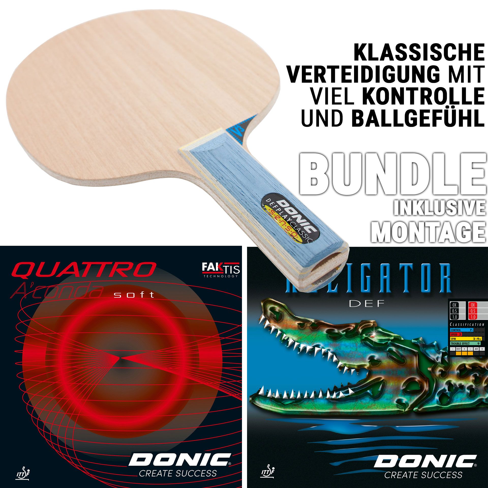 Tischtennis-Komplettschläger von DONIC preisreduziert
